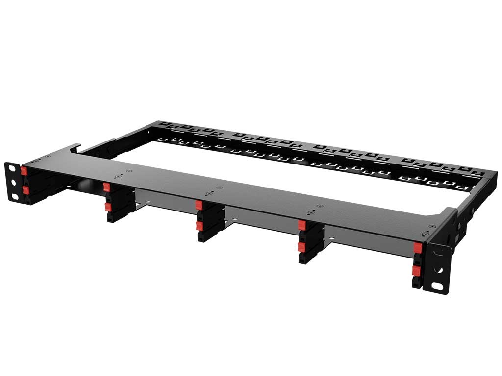 FibrainDATA HD 19" 1U hibrid patch panel keret, max. 8db modulnak ...