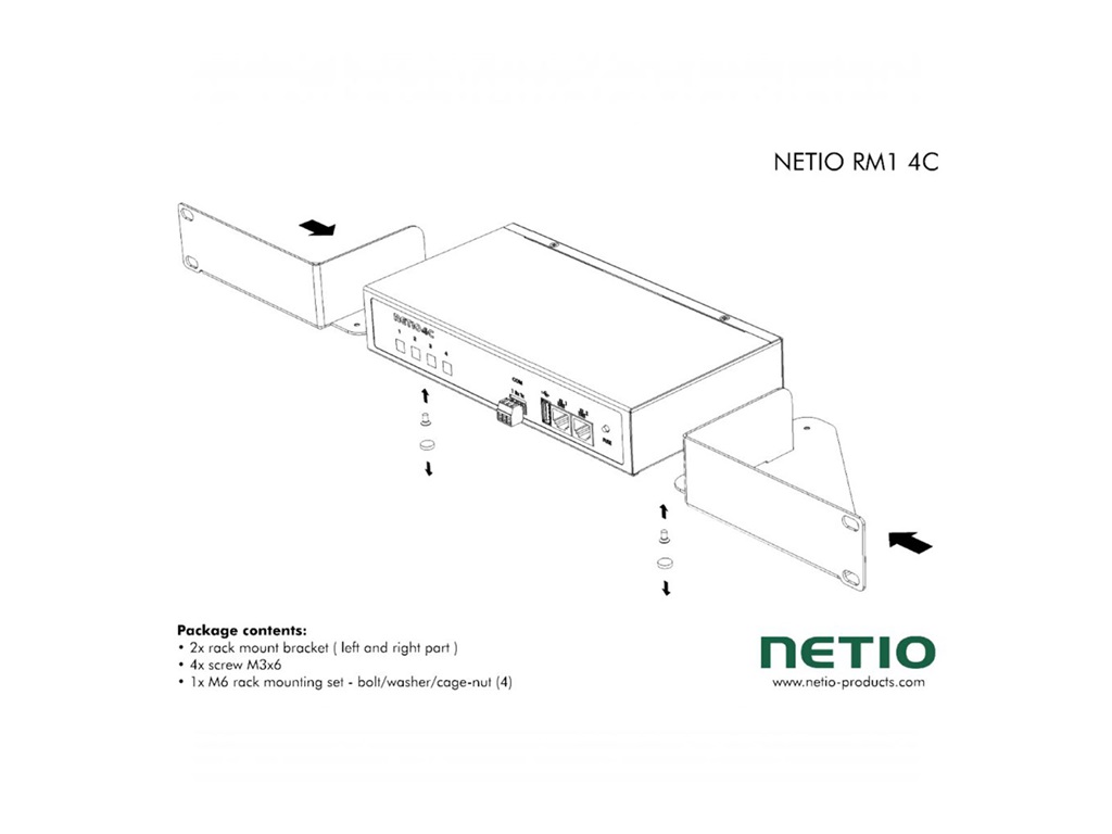 NETIO, RM1 4C 19" rack mount kit PowerPDU 4C & 4PS eszközökhöz ...