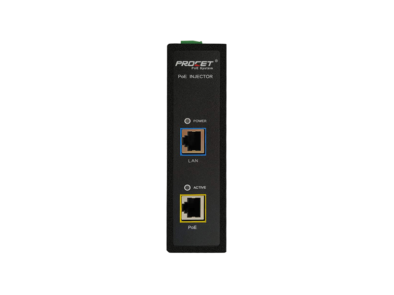 Procet, PoE injector, 30W, 12-24vDC, 1xLAN, 1xPoE, 1xDC port, 802.3at ...