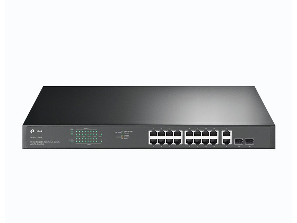 TP-Link, TL-SG1218MP Switch Rackmount 18xGbit, 16xPoE+ - AccessPoint Kft.