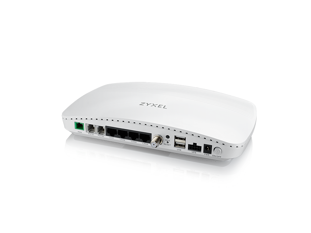 ZyXEL, GPON Class B+, 4xGbE LAN, 2 FXS ports, WiFi N300, RF Overlay, EU ...